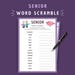Senior Word Scramble, Instant Download, Printable Word Puzzle, Elderly ...