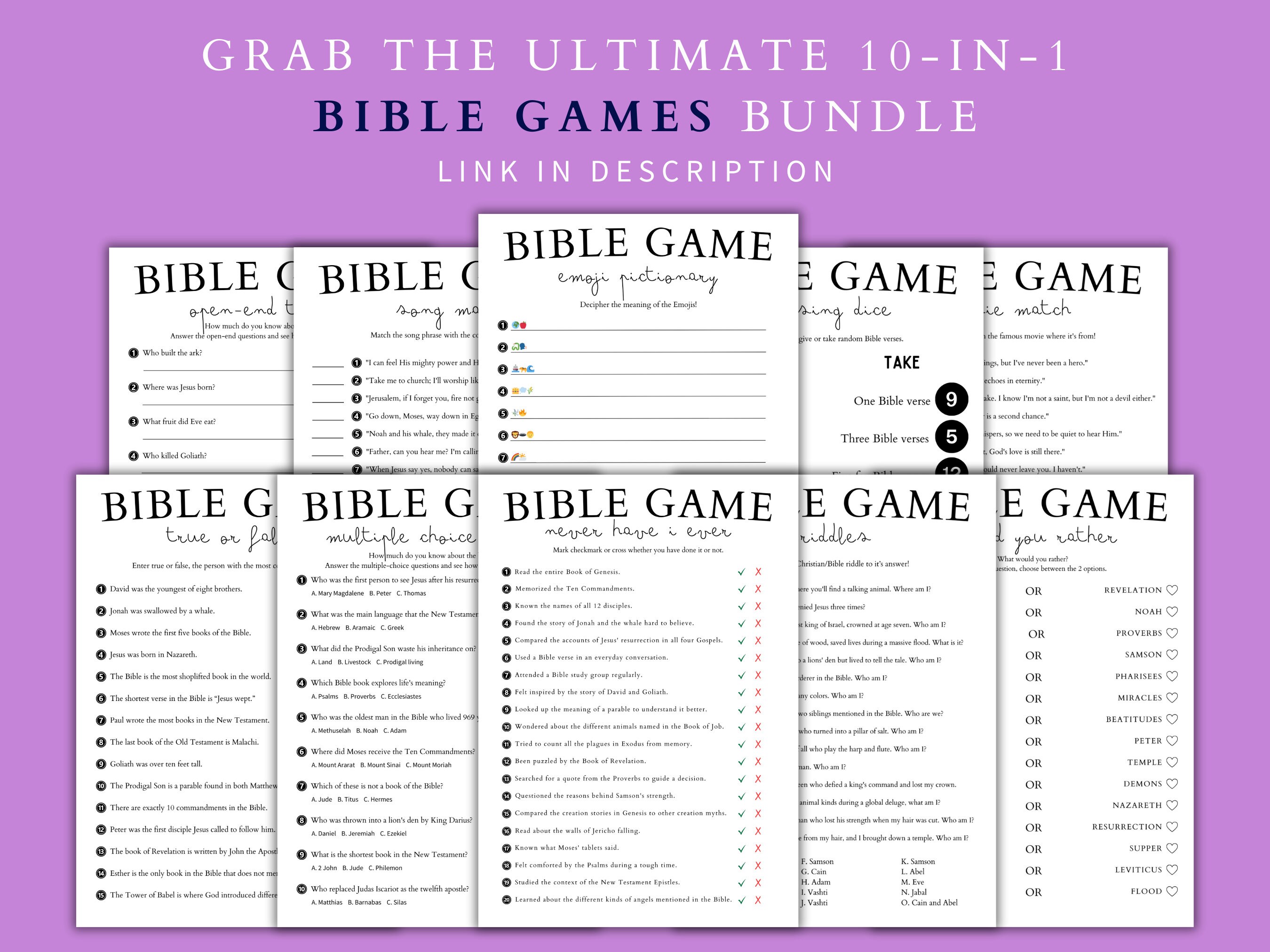 Printable Bible Game Blessing Dice Christian Family Game Church Games ...