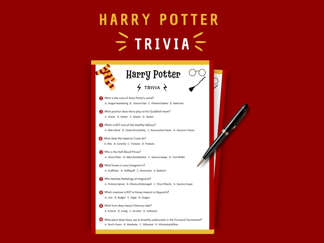 Magical Wizarding World Trivia Game, Printable Fantasy Quiz, Multiple ...