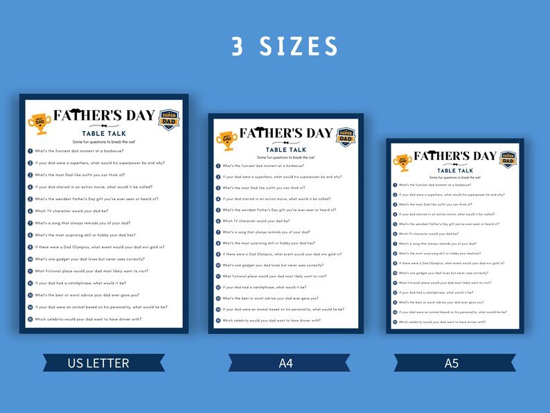 Father's Day Table Talk Game: Family Conversation Starter (PDF Download ...