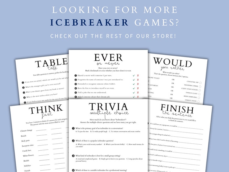 Multiple Choice Trivia | Icebreaker Game | Printable Icebreaker ...