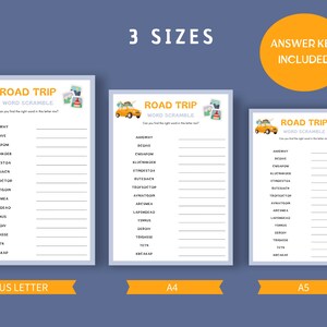 Printable Road Trip Game | Instant Download | Word Scramble | Family ...