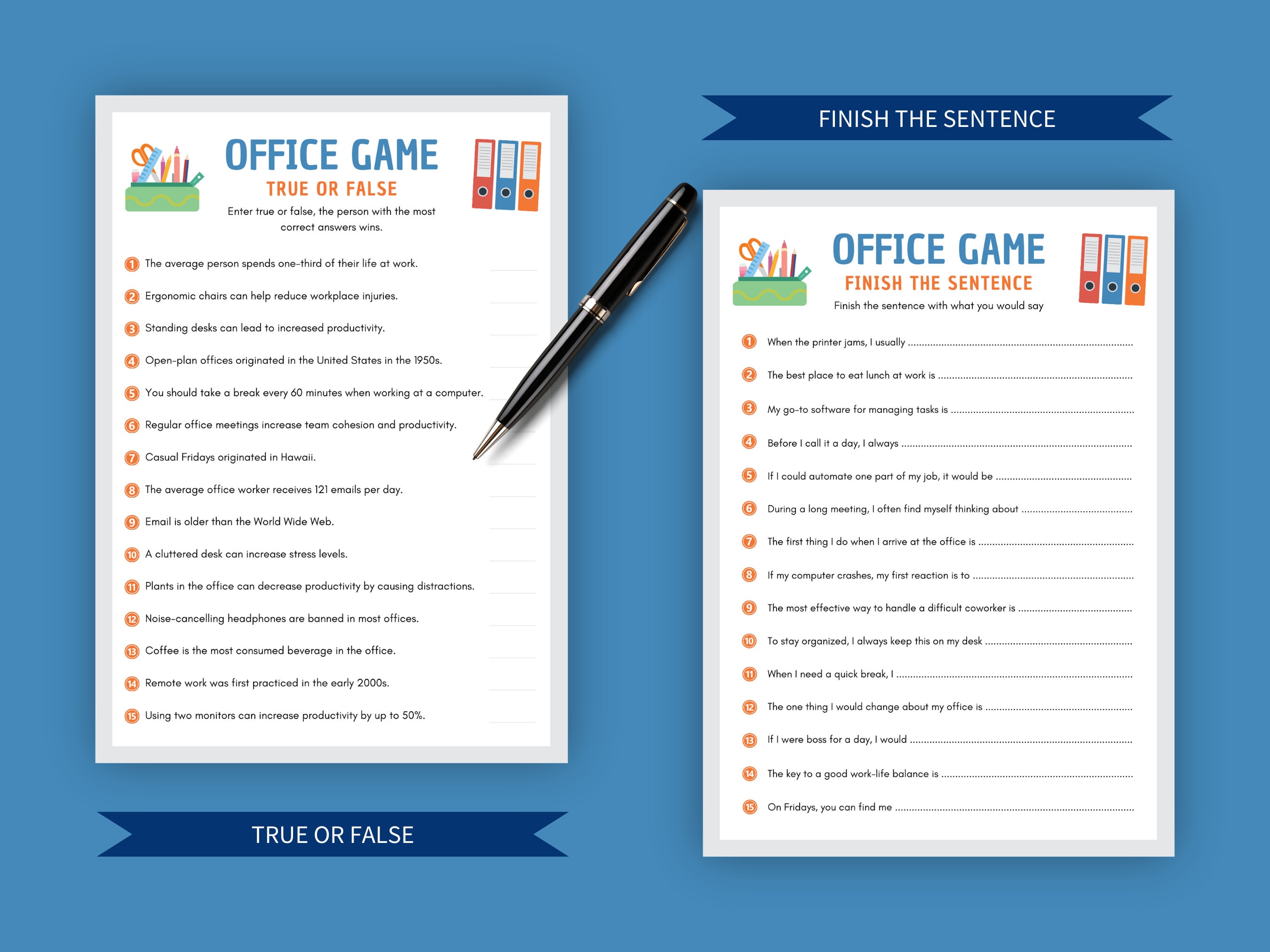 Office Team Building Games Bundle: 10 Printable Work Trivia (PDF) - Etsy