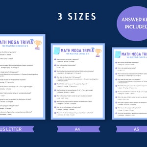 Math Mega Trivia | 100 Questions | Printable Math Game | Fun Family ...