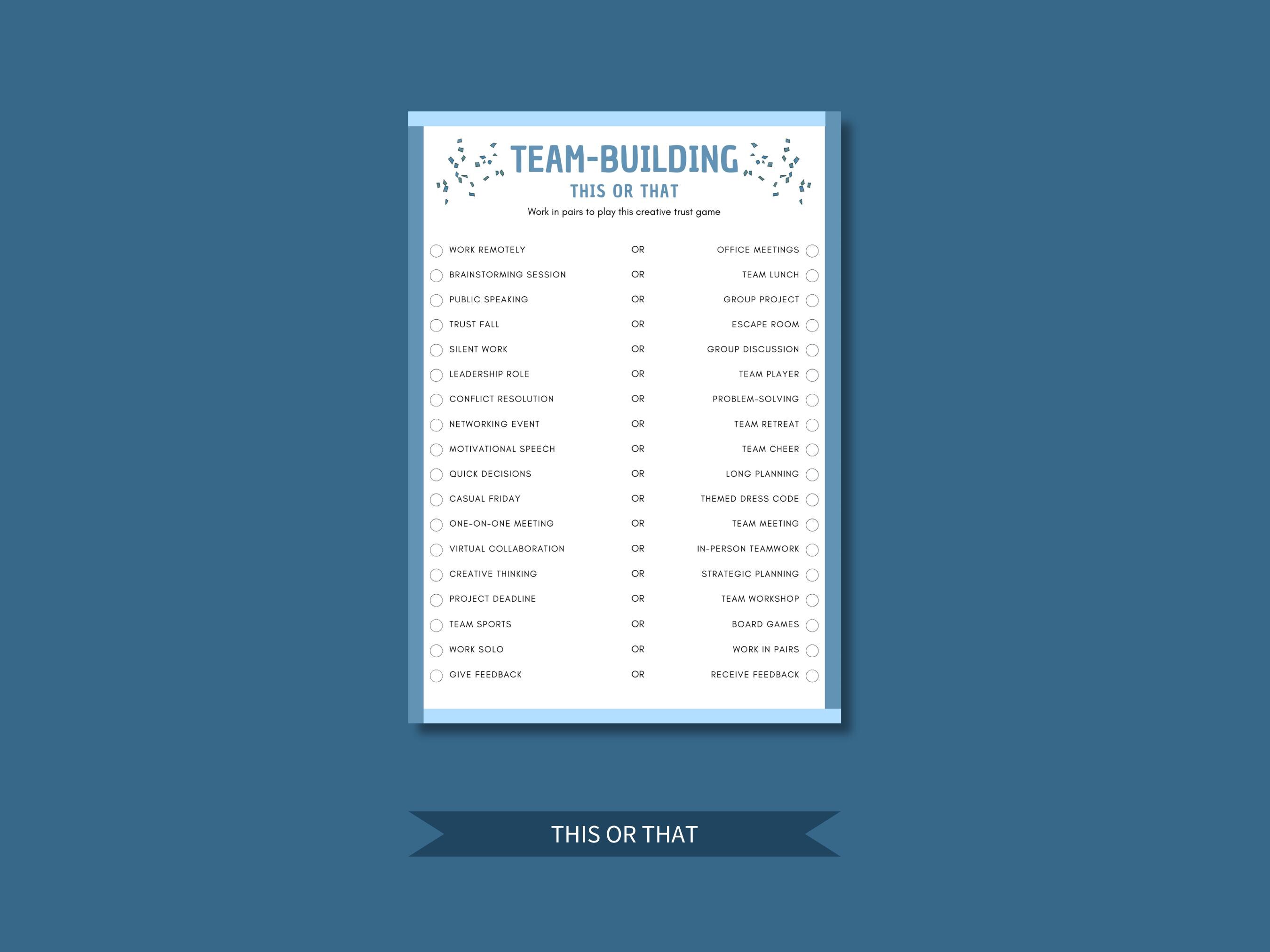Team-building 5 Games Bundle, Printable Office Games, Fun Team Activity ...