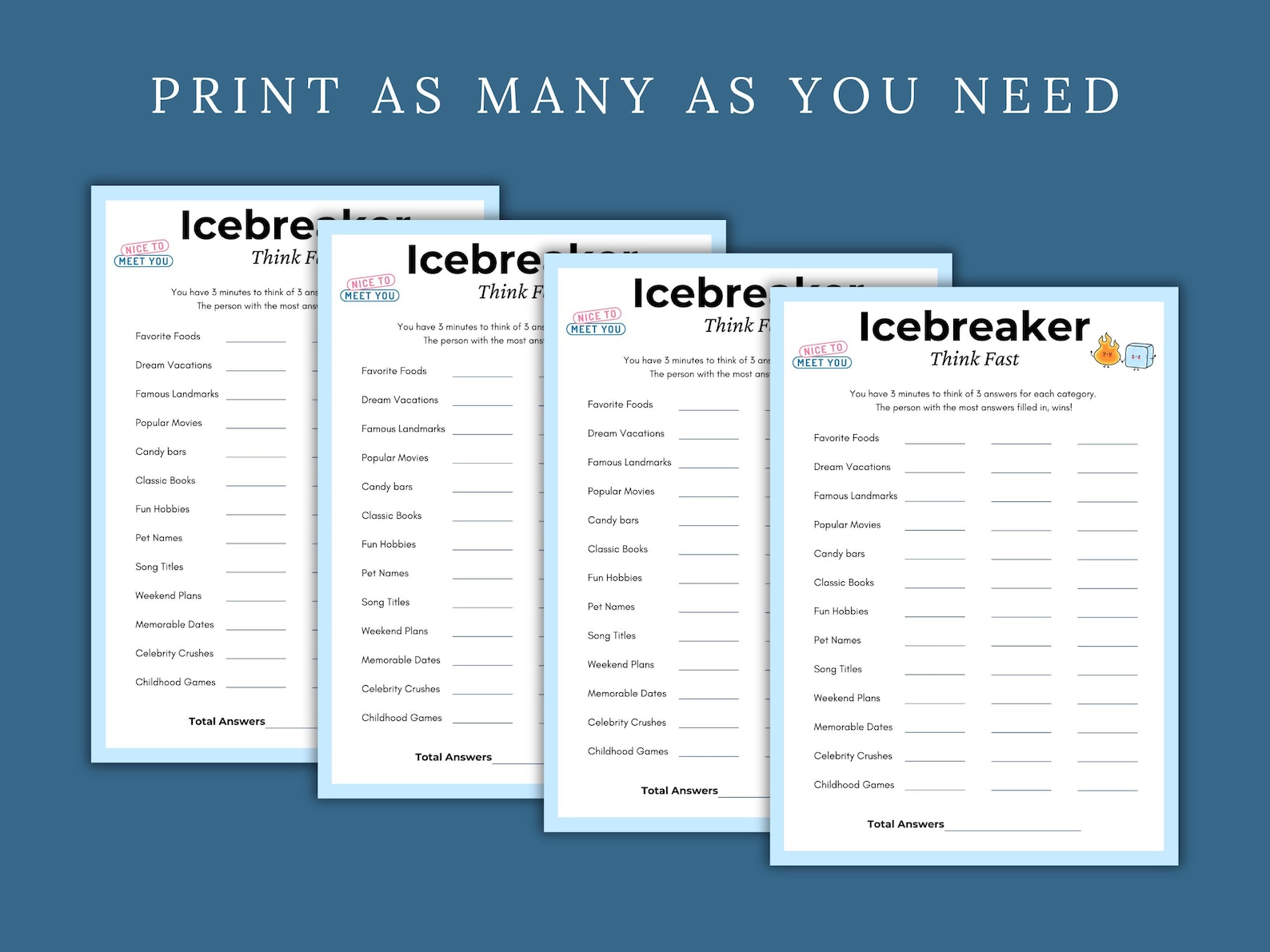 Printable Icebreaker Games Bundle: Adult Party Games (digital Download ...