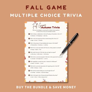 Fall Trivia Game: Fun Autumn Party Activity (printable) - Etsy