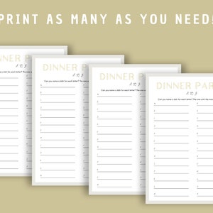 Dinner Party A to Z Game Instant Download Icebreaker Game Dinner Game ...