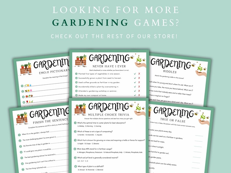Gardening Emoji Pictionary Game: Printable Trivia (digital Download) - Etsy