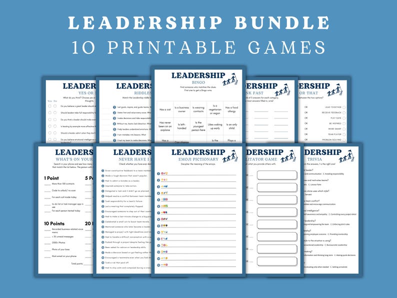 Leadership Games Bundle: 10 Printable Team-building Activities (instant ...
