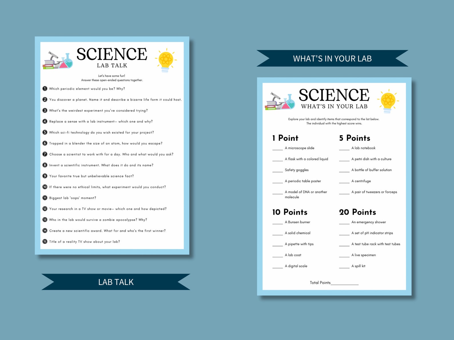 Printable Science Games Bundle: 10-in-1 Trivia, Pictionary, Riddles ...