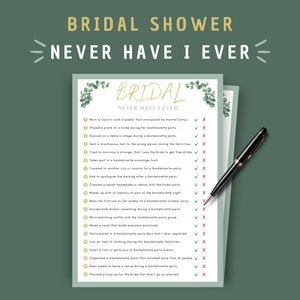 Bachelorette Never Have I Ever Game | Instant Download | Fun Printable ...