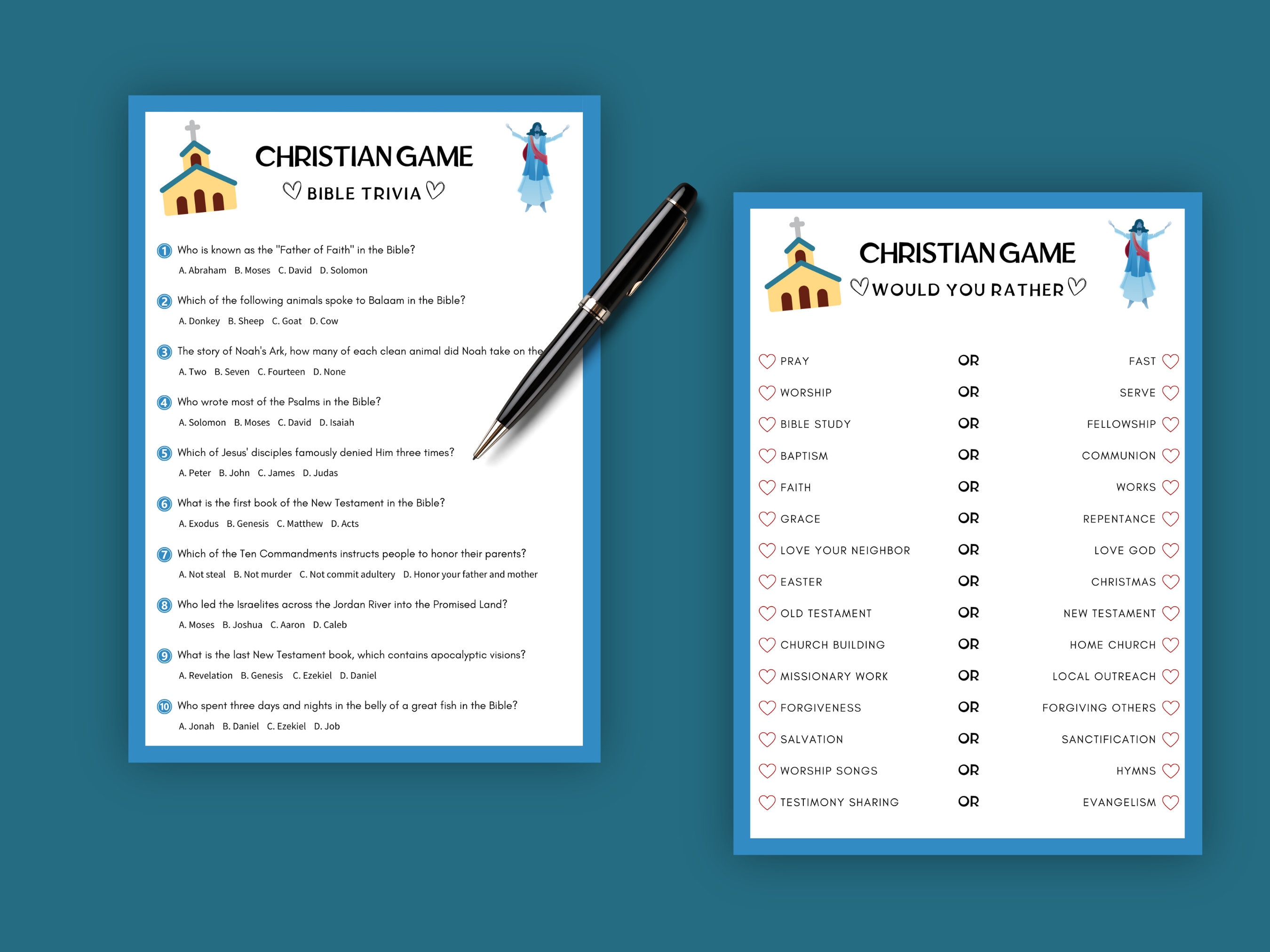 Christian Games Bundle: Bible Trivia, Icebreakers (digital Download) - Etsy