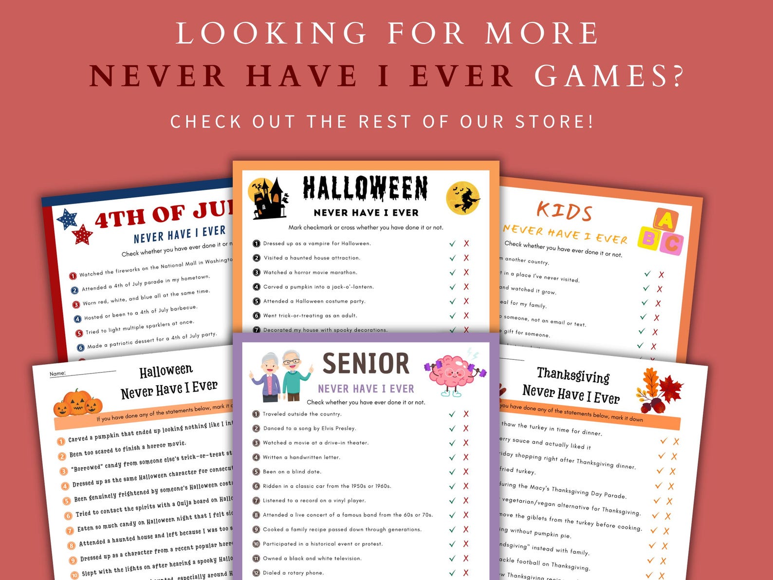 Christmas Never Have I Ever Game | Festive Printable Trivia | Holiday ...