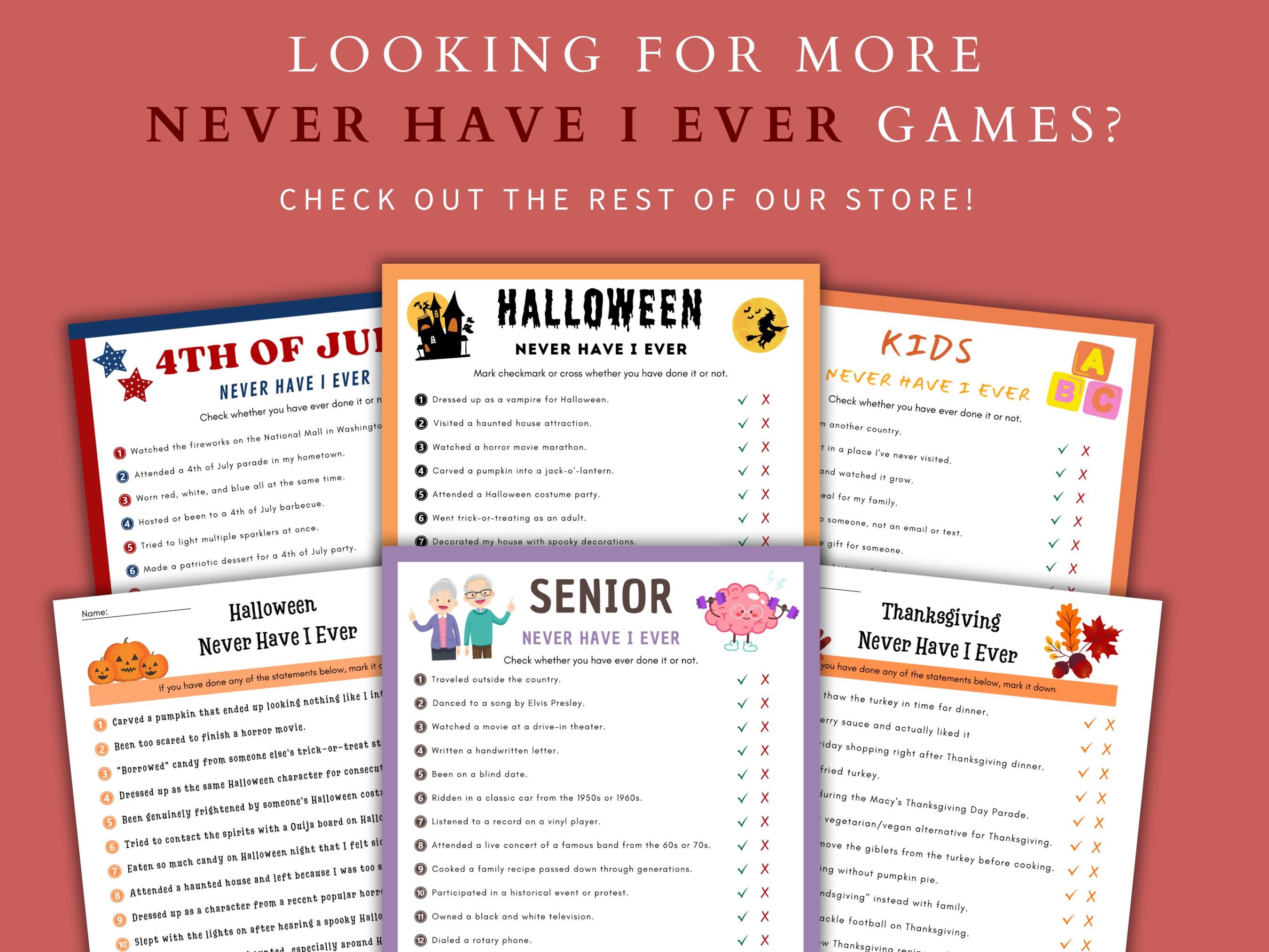 Christmas Never Have I Ever Game | Festive Printable Trivia | Holiday ...