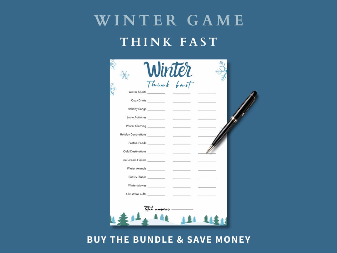 Winter Think Fast Game | Printable Winter Trivia Game | Fun Family ...