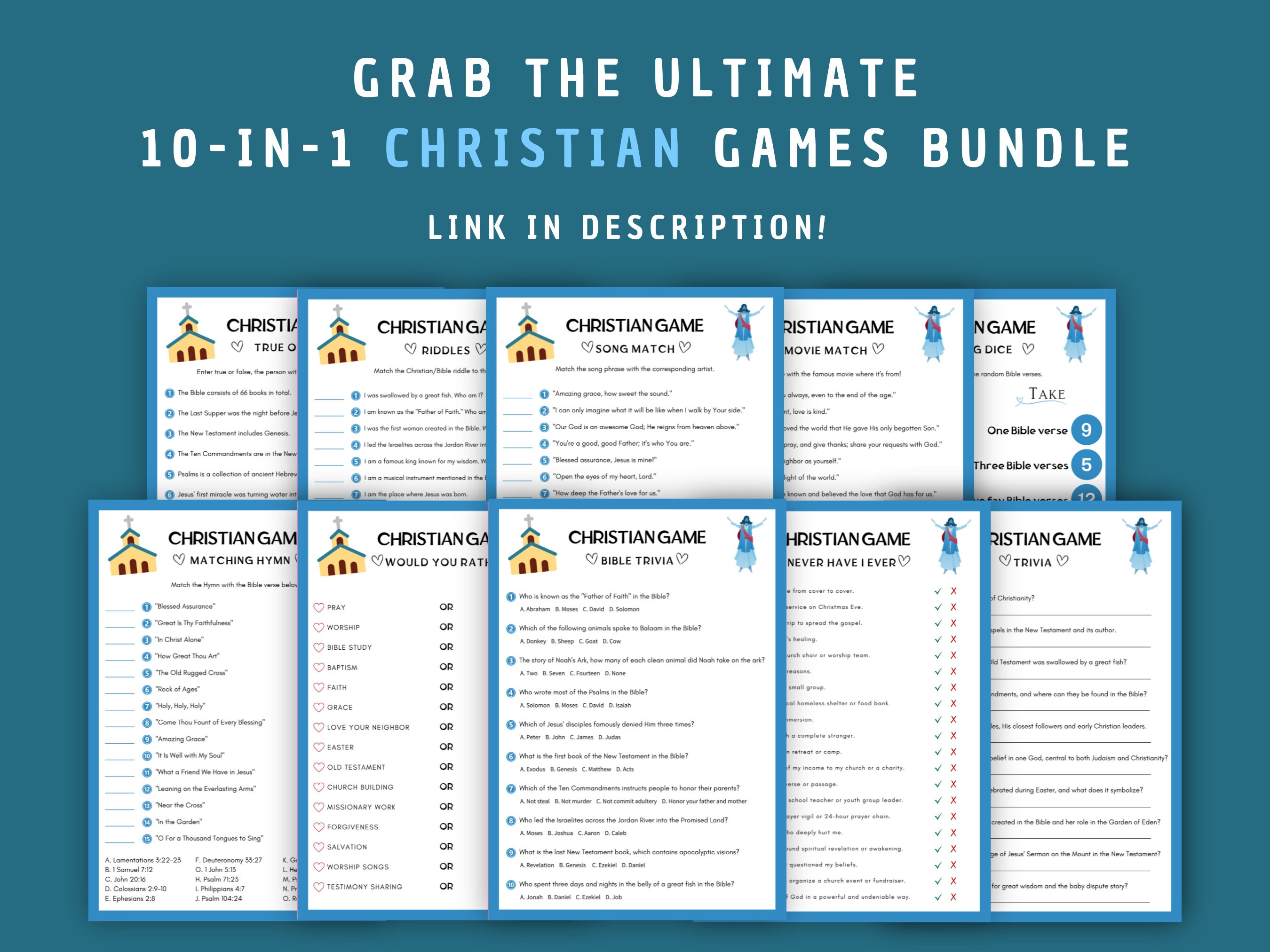 Printable Bible Riddles Game for Christians, Digital Download, Faith ...