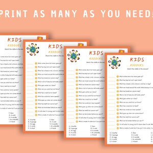 Kids Riddles Game Printable Brain Training for Children Educational ...