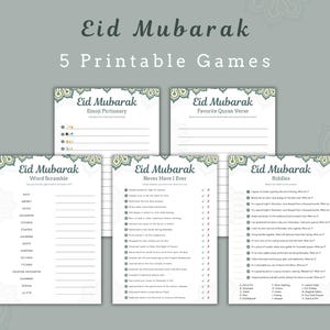Eid Mubarak Games Bundle: Islamic Family Fun (instant Download) - Etsy