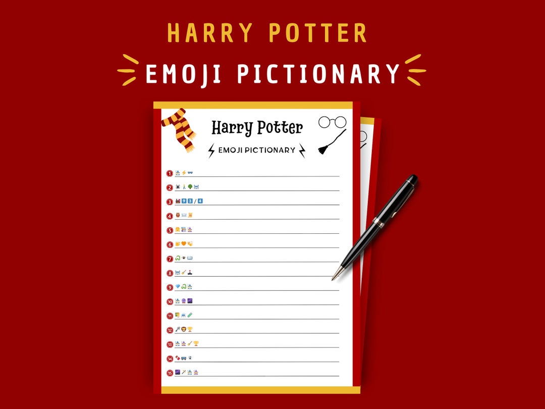 Magical Wizard Emoji Pictionary Game, Printable Fantasy Emoji Quiz ...