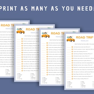 Road Trip Riddles Game: Interactive Car Travel Activity (instant ...
