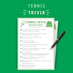 Multiple Choice Tennis Trivia Digital Download Printable Sports Quiz ...
