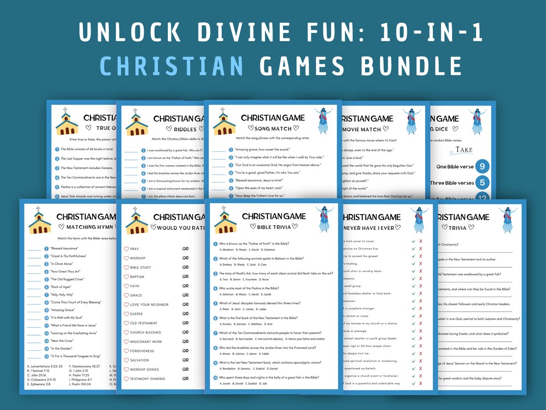 Christian Games Bundle: Bible Trivia, Icebreakers (digital Download) - Etsy