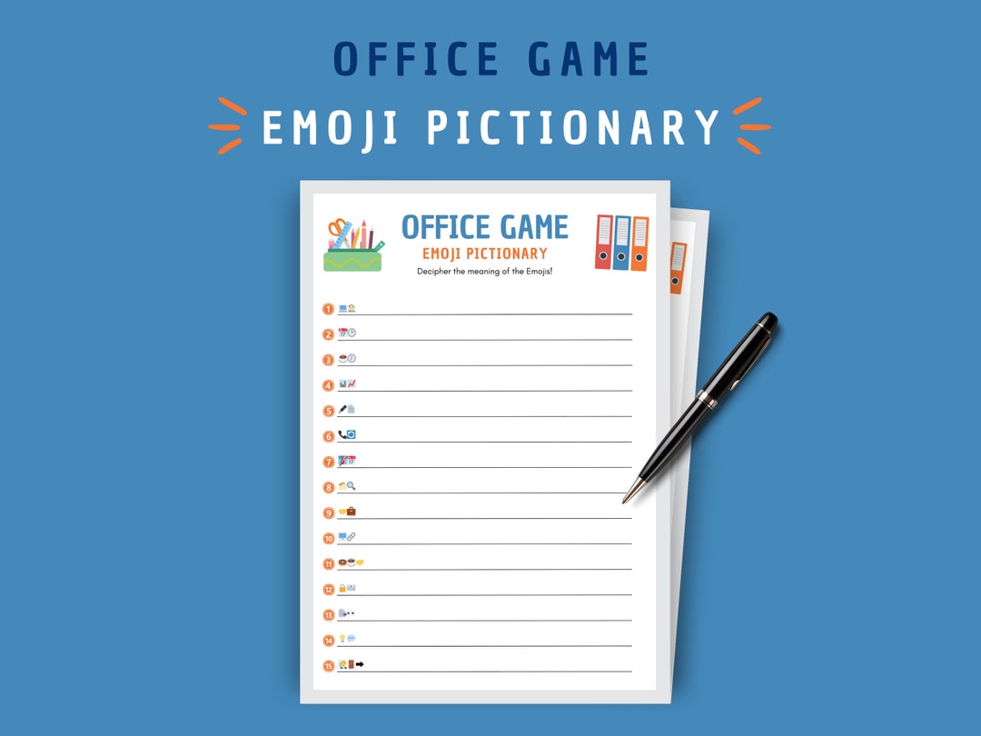 Office Games Emoji Pictionary, Printable Office Game for Team Building ...