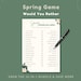 Spring Would You Rather Game, Printable Spring Party Game, Fun Family ...