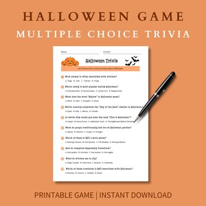 Printable Halloween Trivia: Halloween Quiz 10 Multiple Choice Questions ...