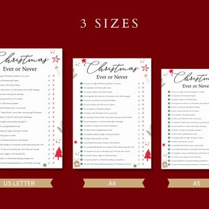 Christmas Ever or Never Game, Printable Holiday Party Trivia, Fun ...