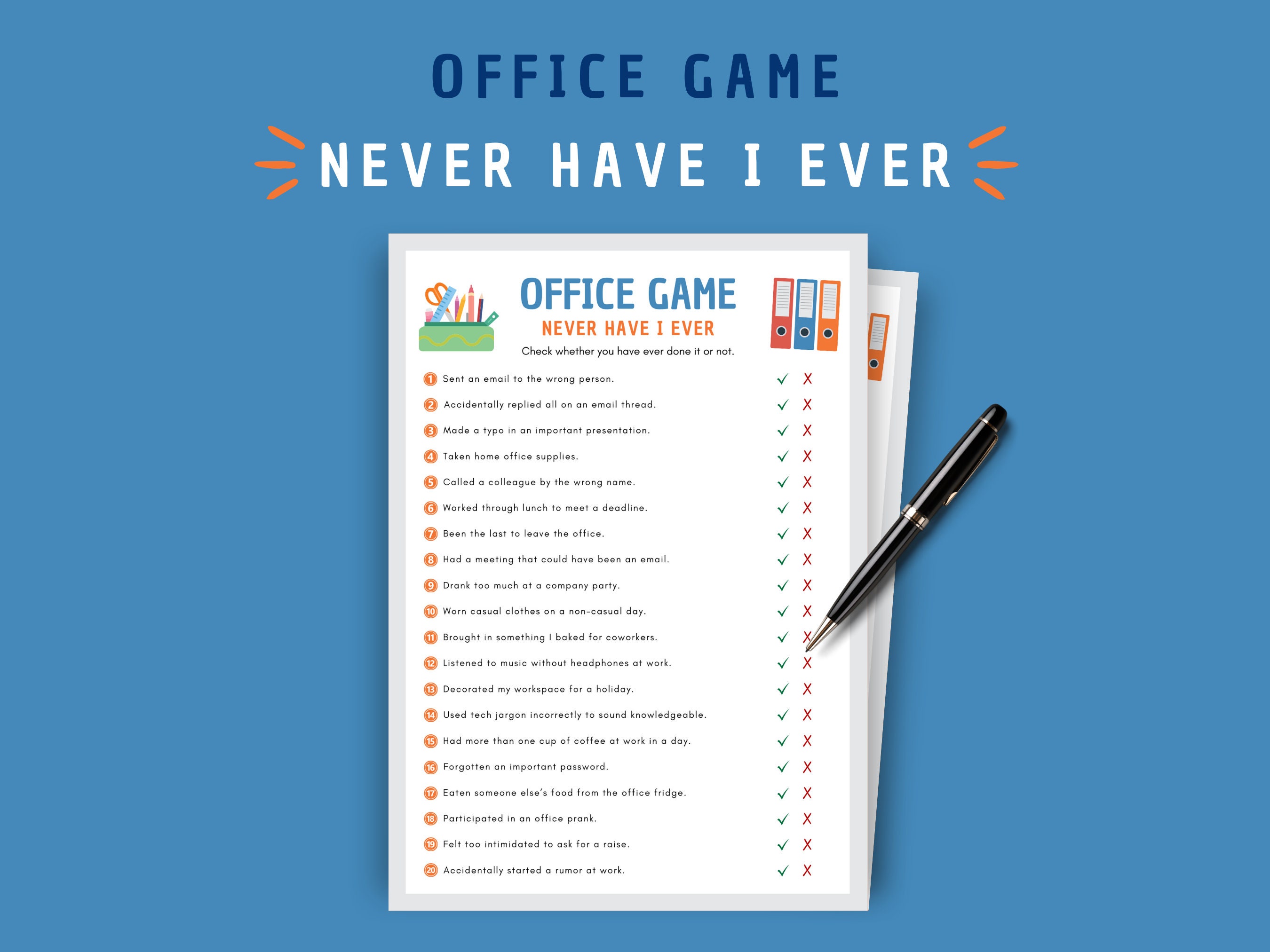 Office Games Never Have I Ever, Printable Team Building Game, Work ...