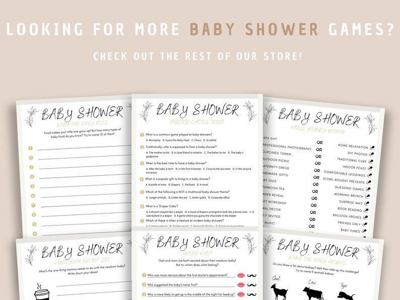 Printable Baby Shower Game Riddles Instant Download Party Game for ...