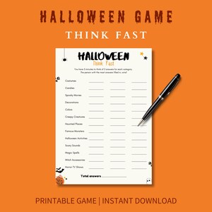 Halloween Think Fast Game | Spooky Family Game Night | Halloween Party ...