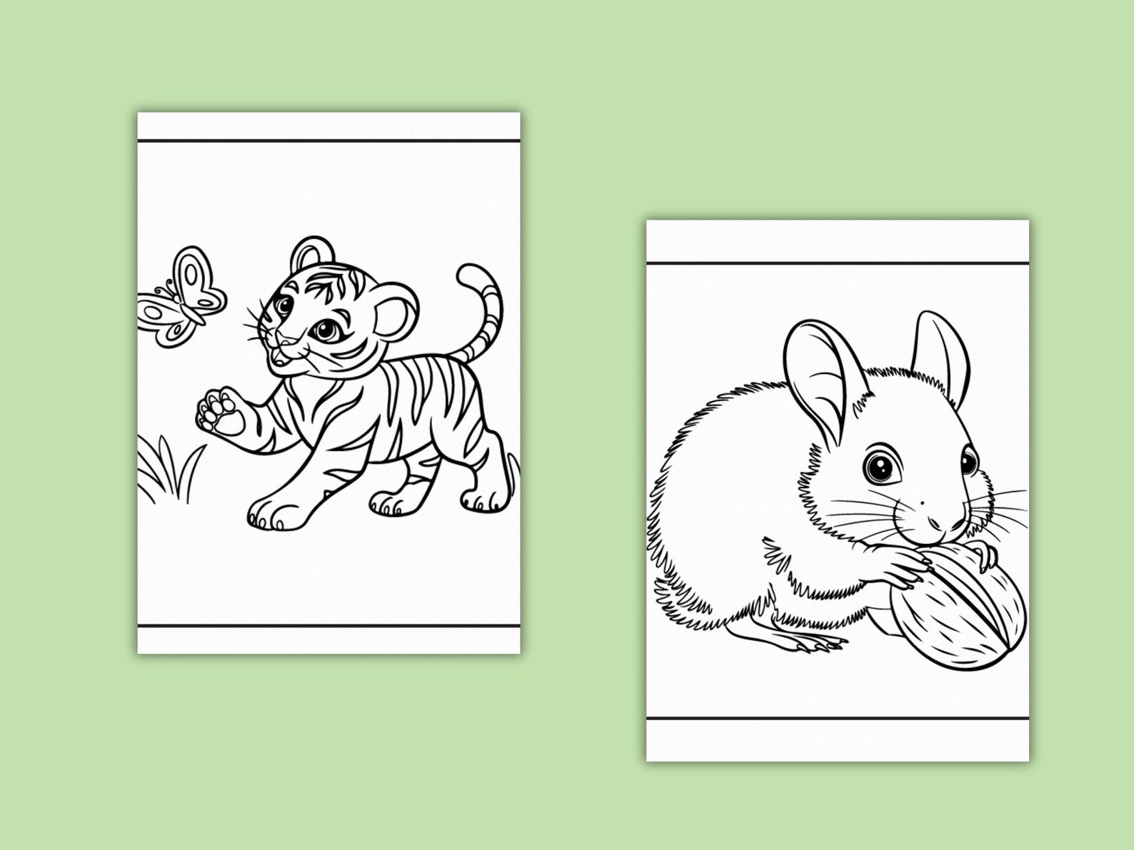 100 Cute Safari Animals Coloring Pages Bundle, Printable Kids Coloring ...