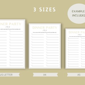 Dinner Party A to Z Game Instant Download Icebreaker Game Dinner Game ...