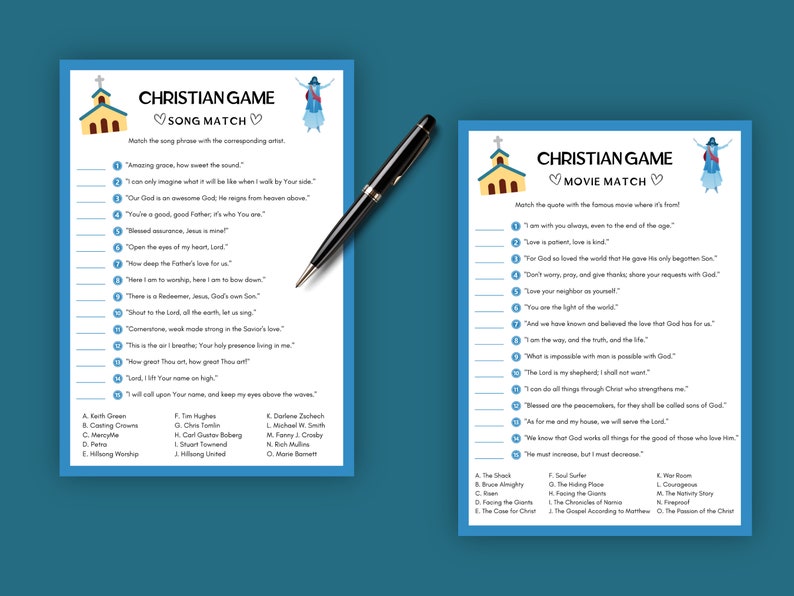 10-in-1 Printable Christian Games Bundle, Printable Faith-based ...