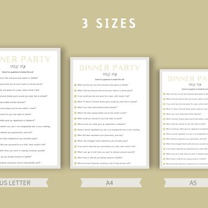 Printable Dinner Party Table Talk Game | Instant Download | Fun ...