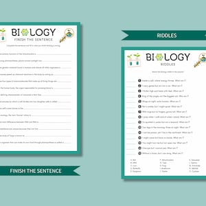 Printable Biology 10-in-1 Game Bundle Digital Download Fun Student ...