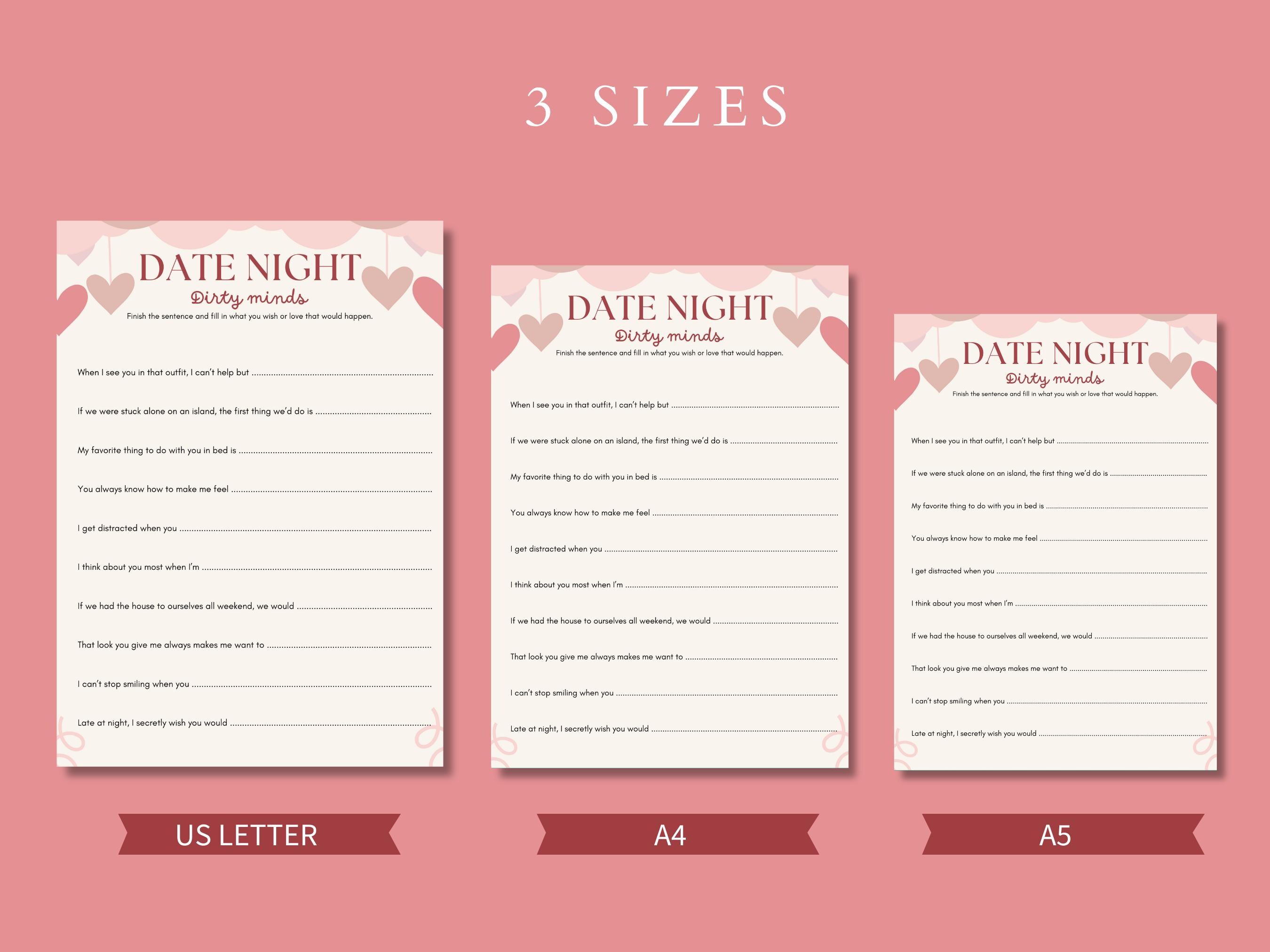 Date Night Dirty Minds Game, Printable Trivia for Couples, Fun Adult ...