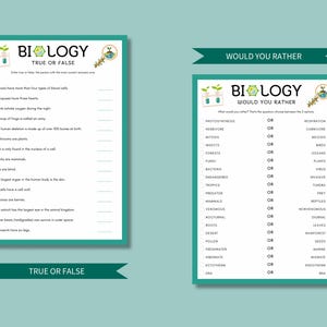 Printable Biology 10-in-1 Game Bundle Digital Download Fun Student ...