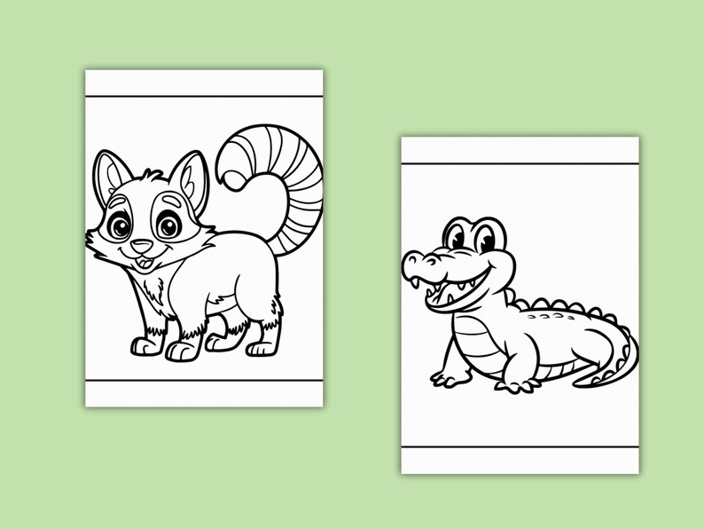 100 Cute Safari Animals Coloring Pages Bundle, Printable Kids Coloring ...