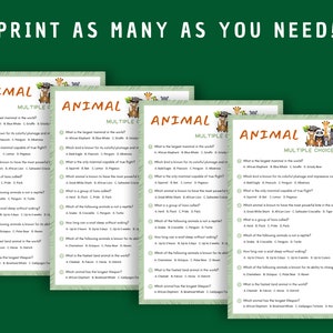 Animal Multiple Choice Trivia Game | Animal Kingdom Quiz | Family Game ...