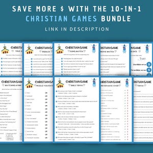 Printable Christian Games Bundle: Bible Trivia, Bingo, Charades ...