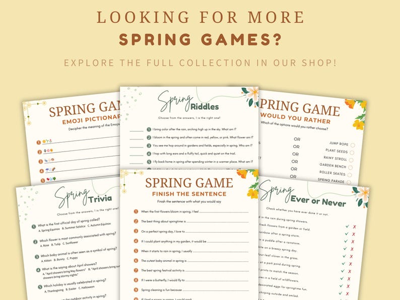 Spring Would You Rather Game, Printable Spring Party Game, Fun Family ...