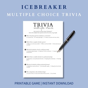 Multiple Choice Trivia | Icebreaker Game | Printable Icebreaker ...