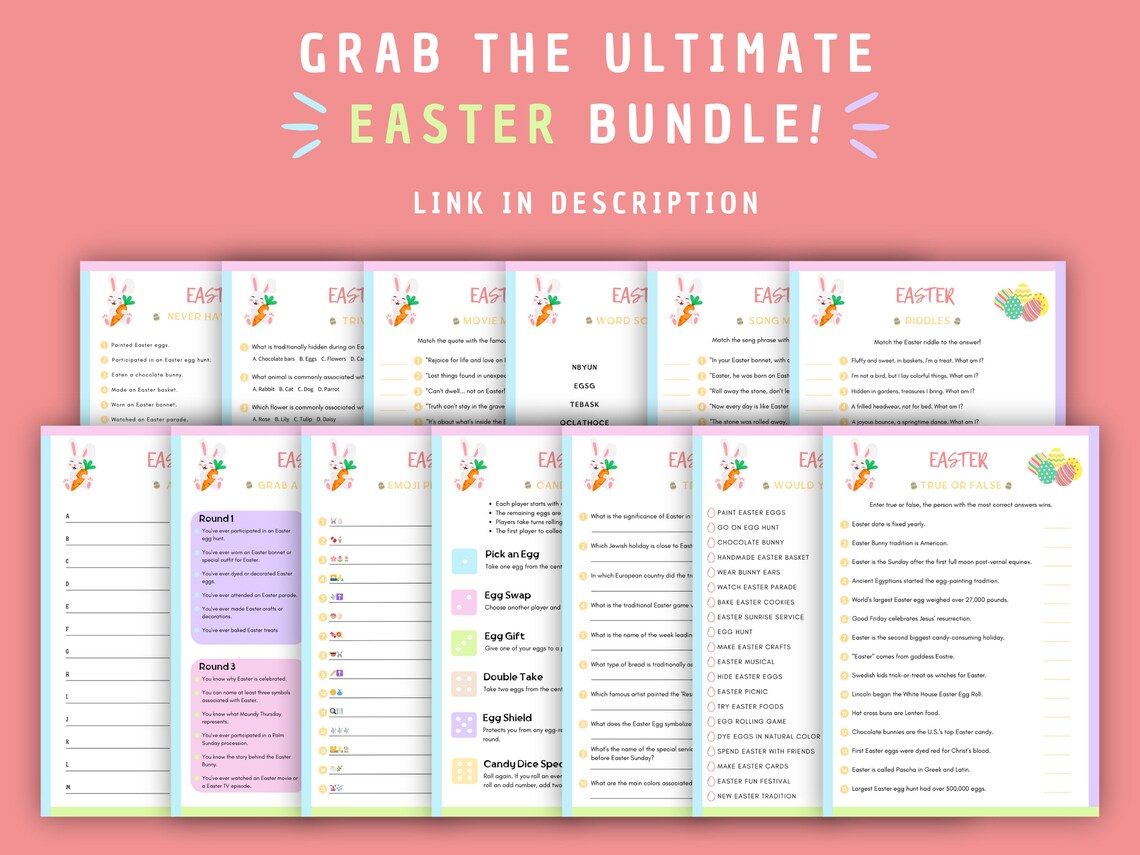 Easter Emoji Pictionary Game | Instant Download Printable | Decode ...