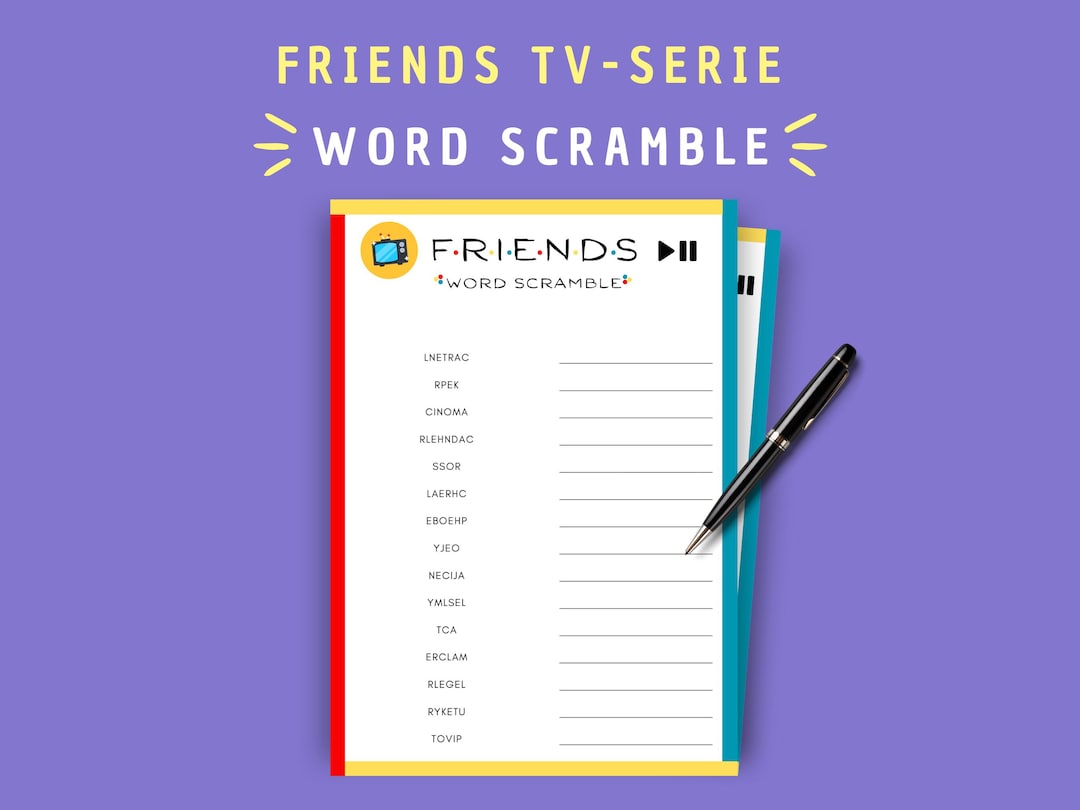 Friends TV Series Word Scramble Game: 90s Sitcom Trivia (instant ...