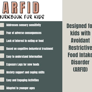 ARFID Workbook **updated for Younger Kids** - Etsy