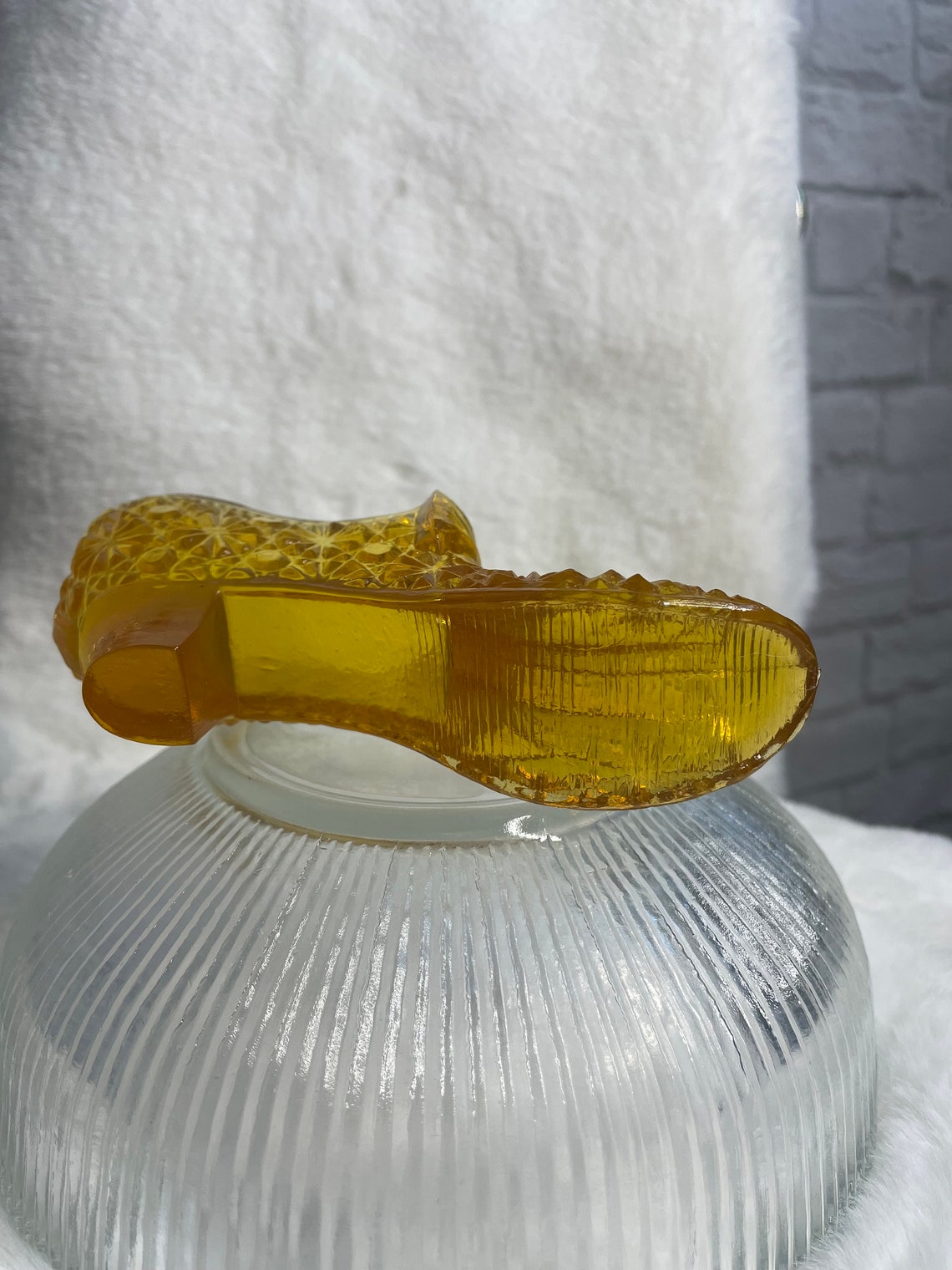 Vintage Boyd Glass Daisy Button and Bow Harvest Gold Fenton - Etsy